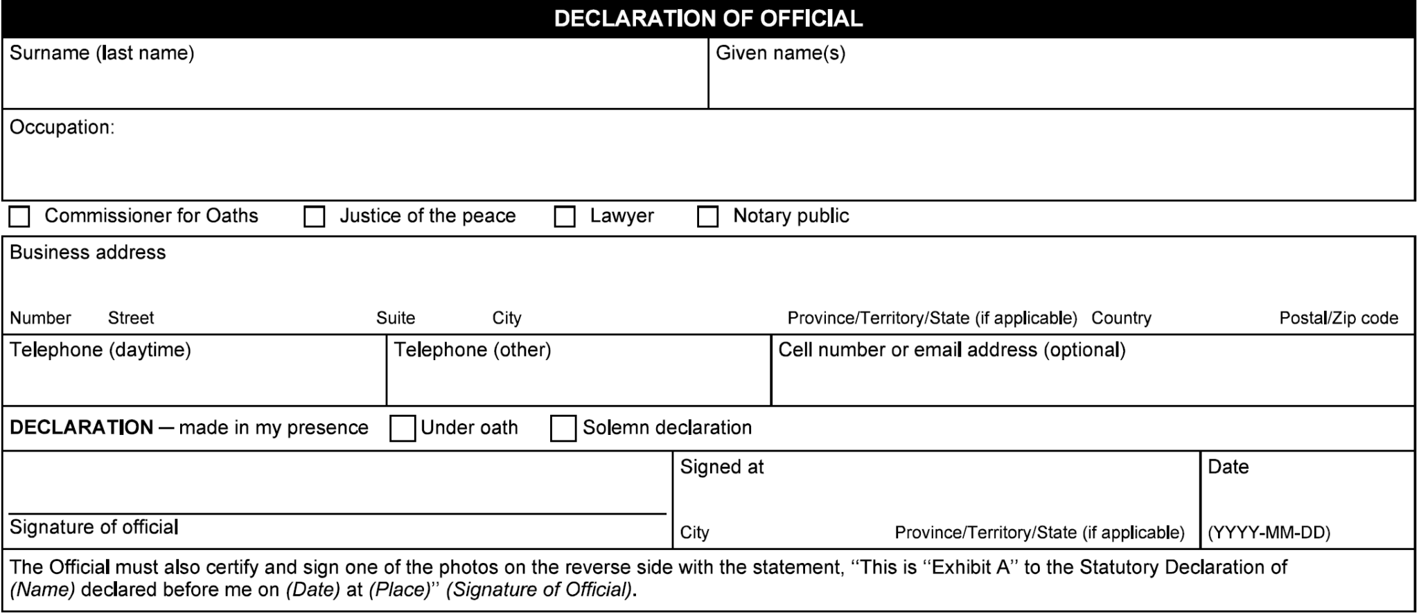 Completing PPTC 326 - Statutory Declaration in Lieu of Guarantor ...